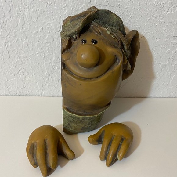 Other | Whimsical Curious Smiling Peeking Elf Tree Hugging Garden Decor ...